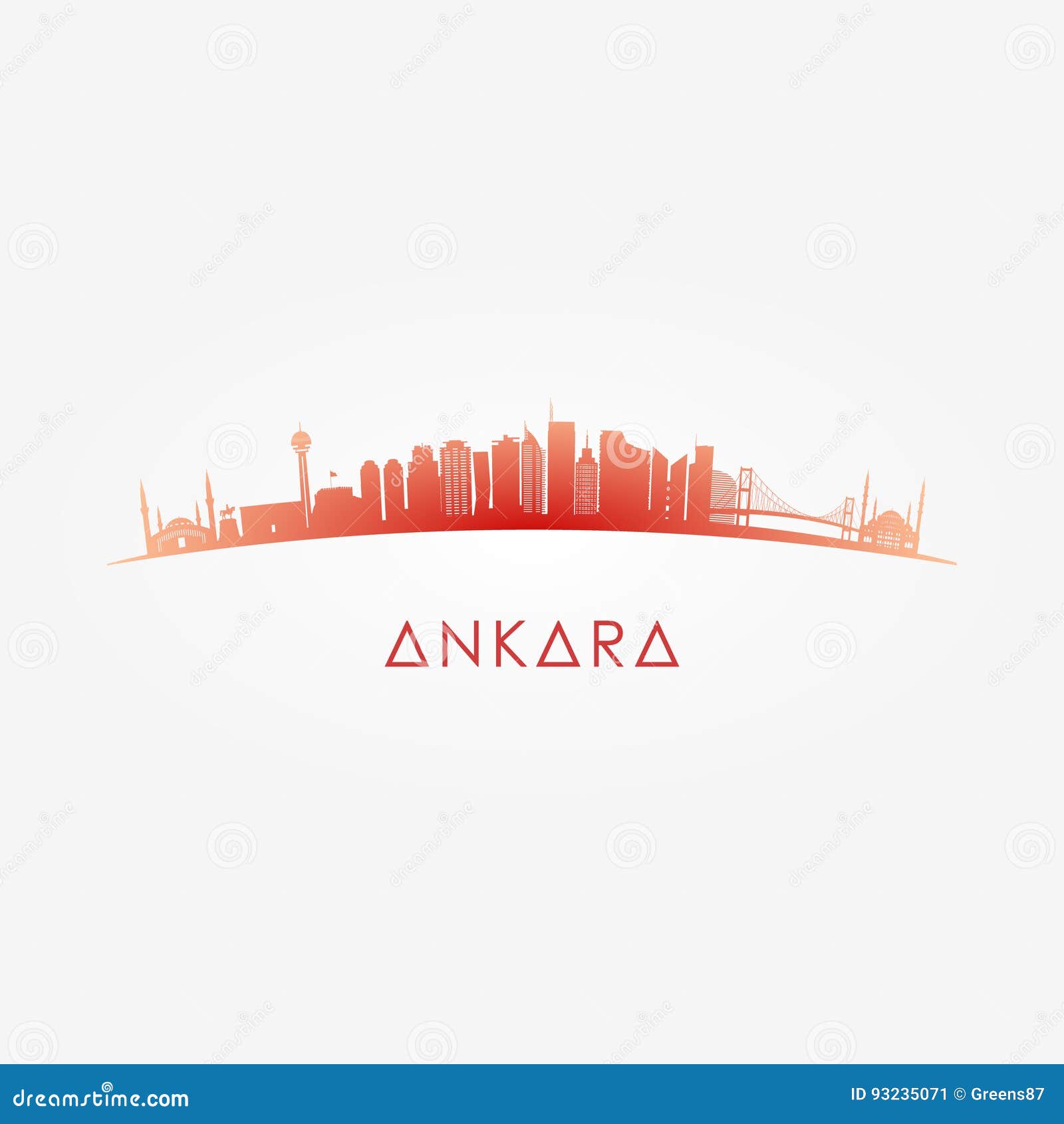Ankara, Turkey Detailed Silhouette Cartoon Vector | CartoonDealer.com ...