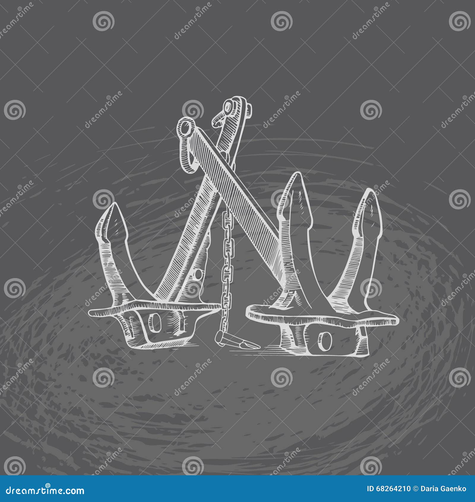 Anker Hand Gezeichnetes Illustrations1 Vektor Abbildung - Illustration ...