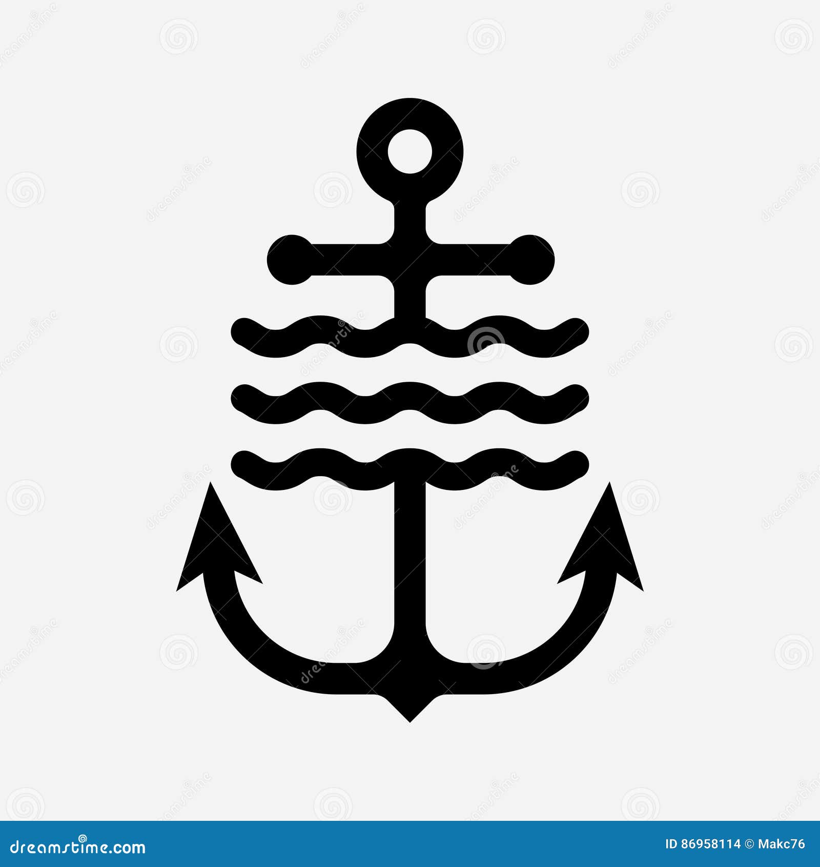 Anker-Ikonen-Vektor vektor abbildung. Illustration von kennsatz - 86958114