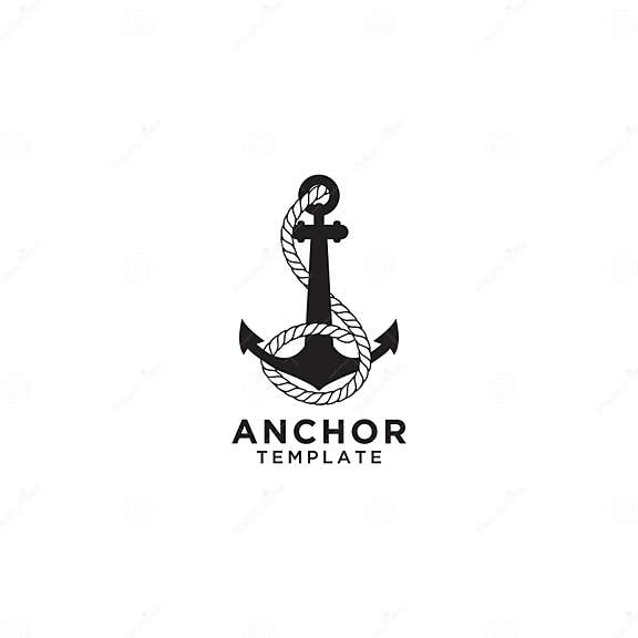 Anker Logo Design Template vektor abbildung. Illustration von ...