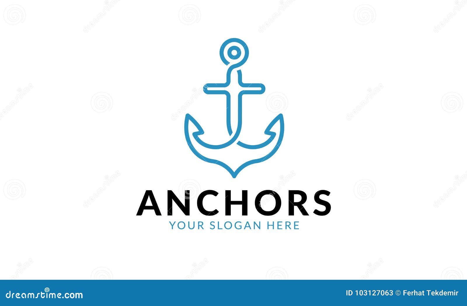 Anker Logo Template vektor abbildung. Illustration von boot - 103127063