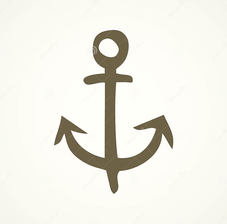 Anker Vector tekening vector illustratie. Illustration of pictogram ...