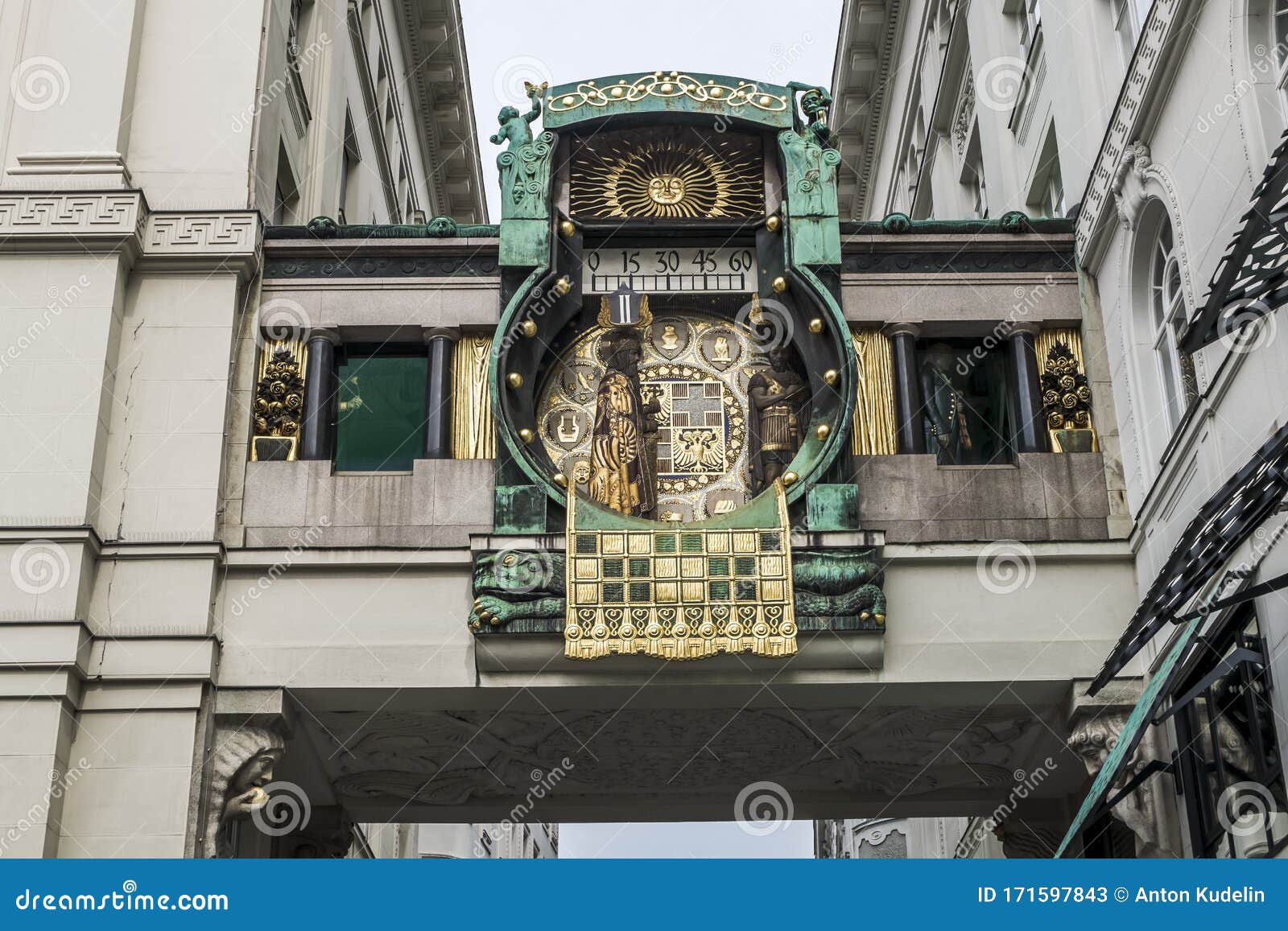 Ankeruhr Clock on the Square Hoher Markt in Vienna Stock Image - Image ...