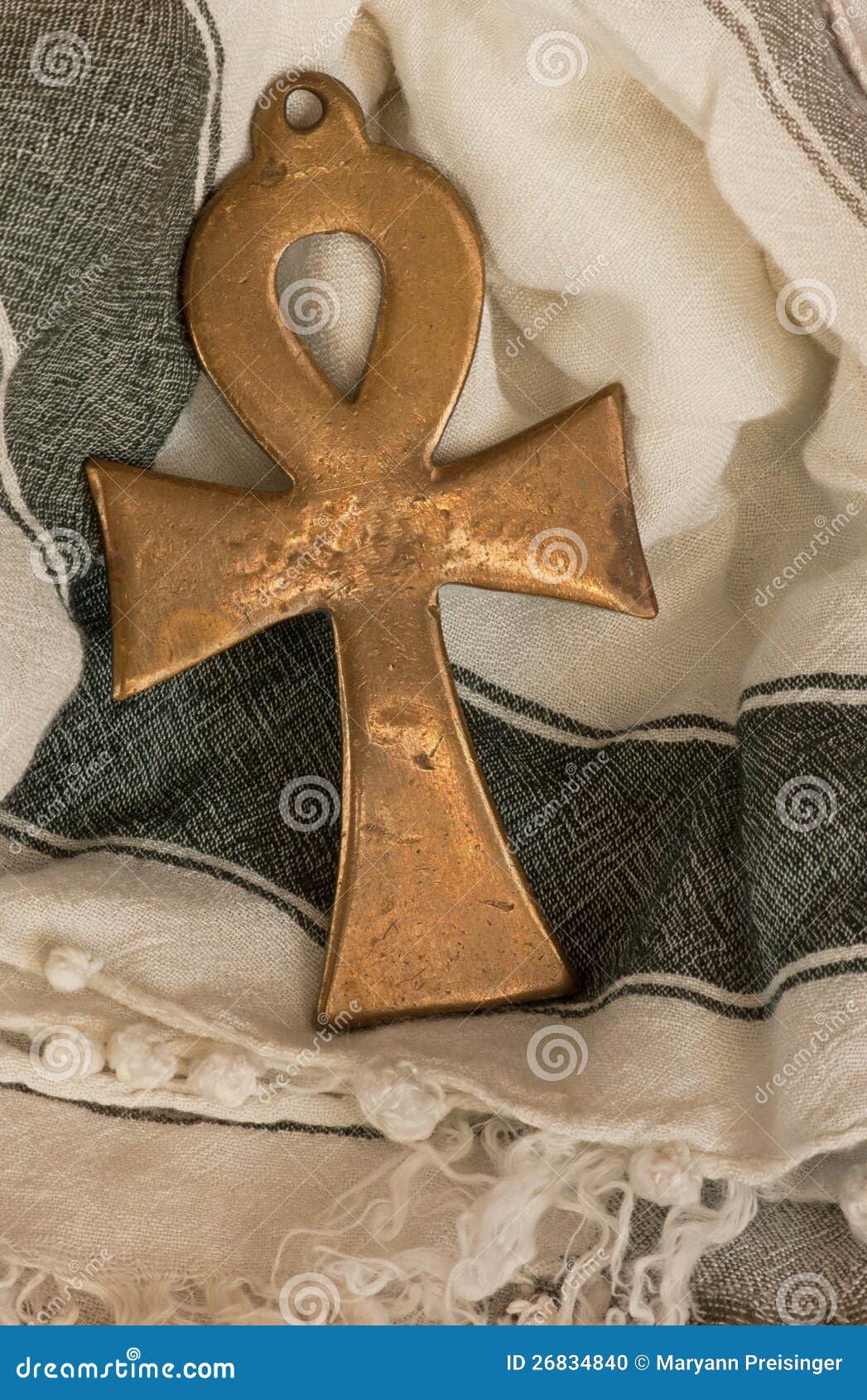 Ankh Egyptian Symbol of Life & Kafia Scarf Backgrd Stock Photo - Image ...