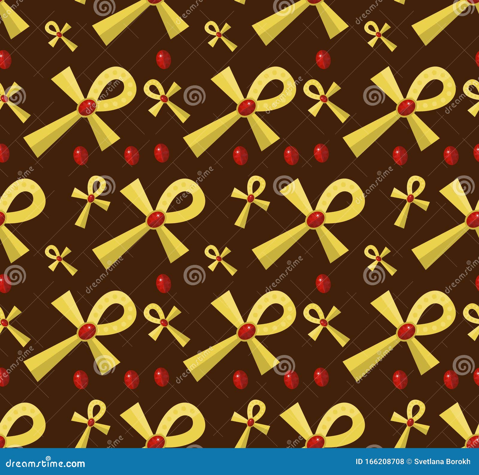 Ankh Seamless Pattern, Endless Background, Ancient Gold Religious ...