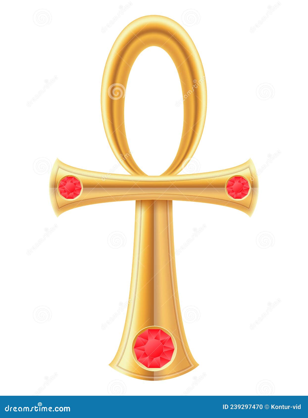 3D Illustration Of The Ankh Isolated On White. | CartoonDealer.com ...