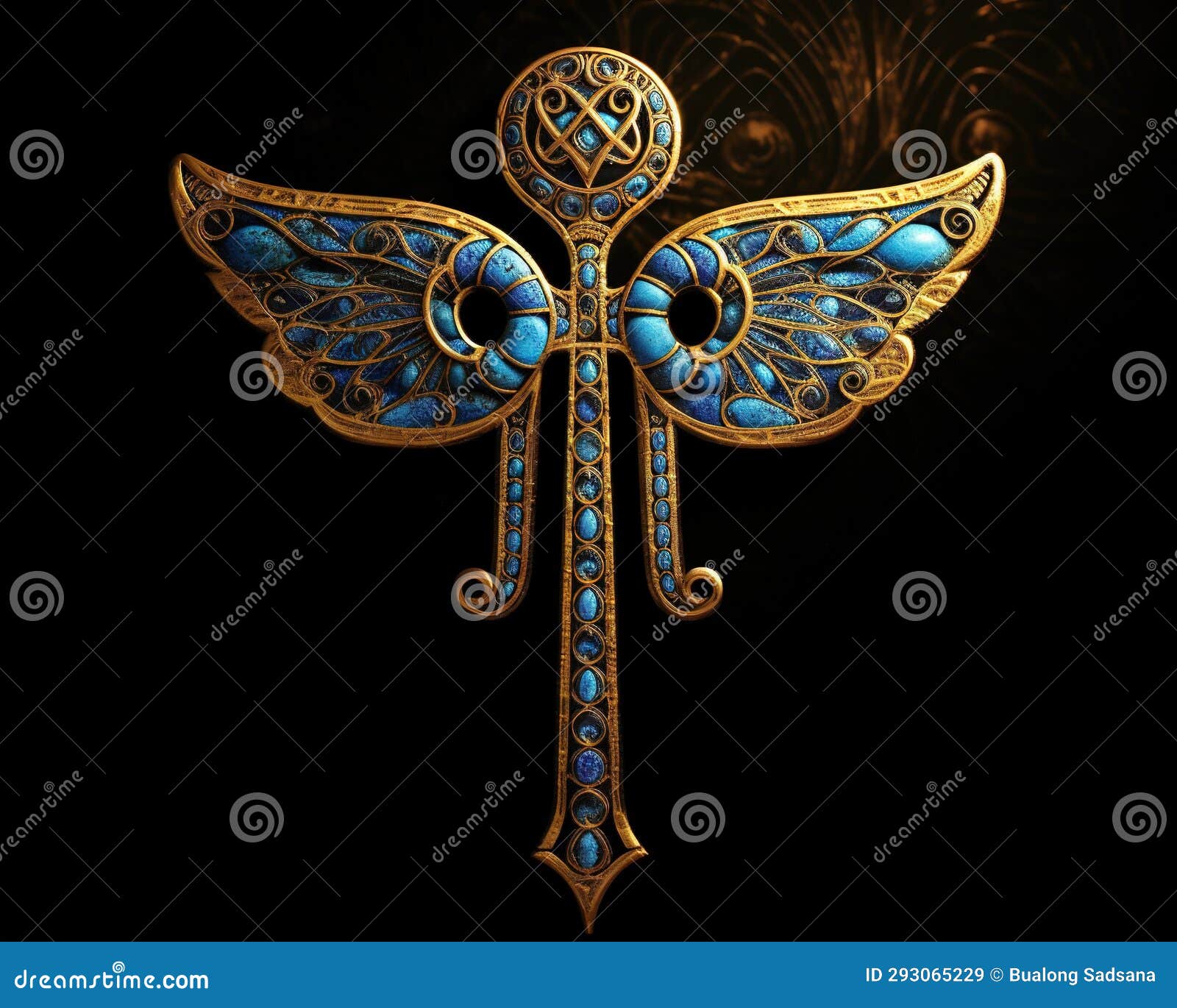 Coptic Cross Ankh Icon Black Cartoon Vector | CartoonDealer.com #286543765