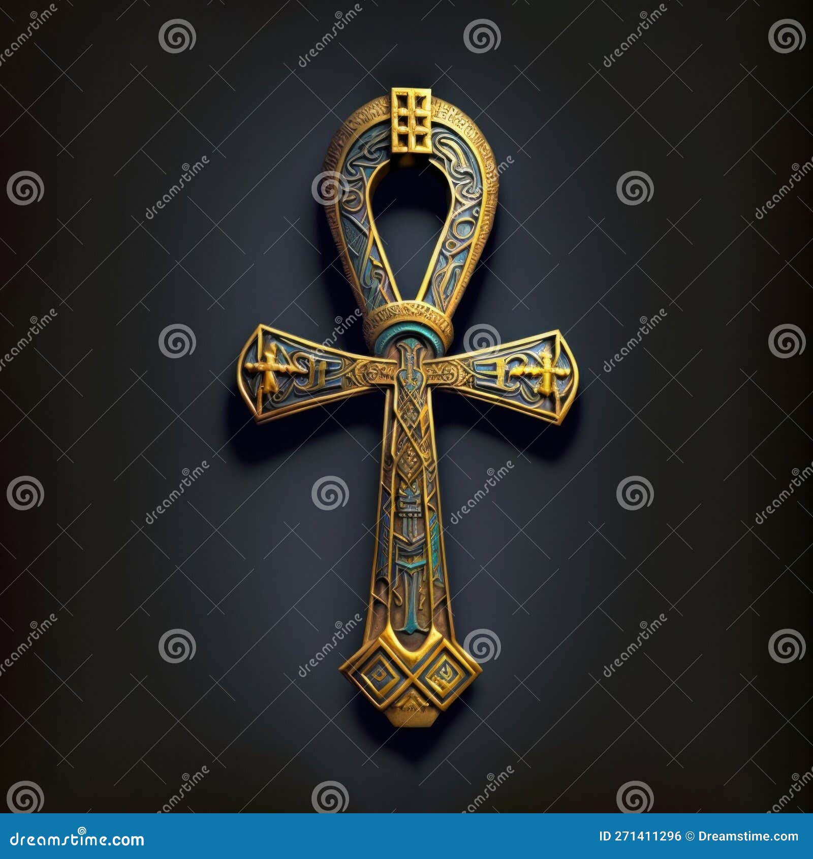 Ankh symbol, generative AI stock illustration. Illustration of ...