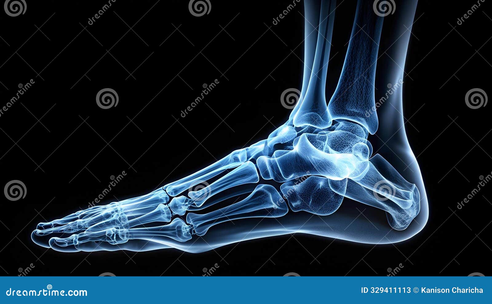 Ankle Anatomy: a Detailed X-Ray Visualization Generative AI Stock ...