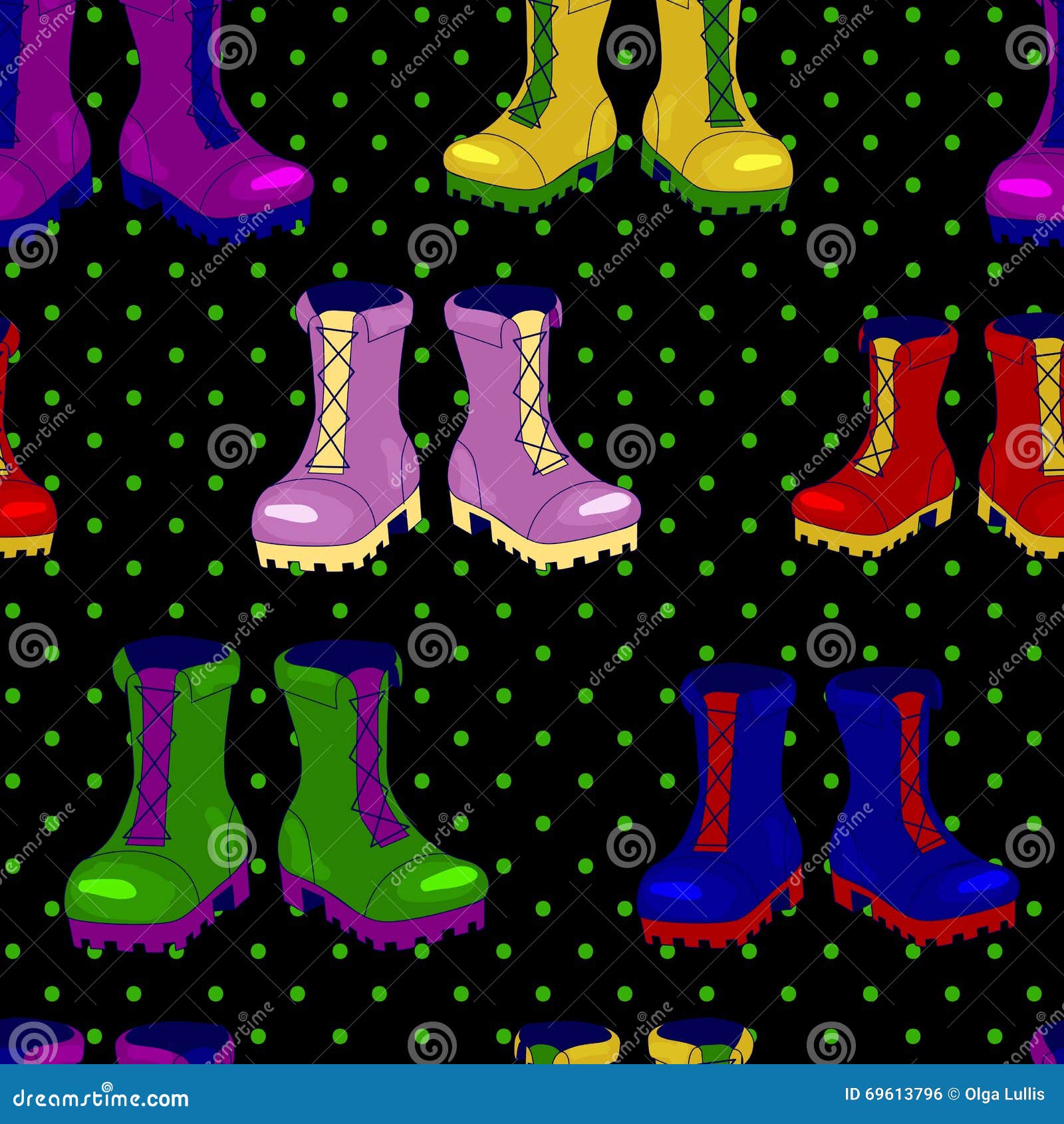 Ankle Boots Vector Seamless Pattern Stock Vector - Illustration of ...