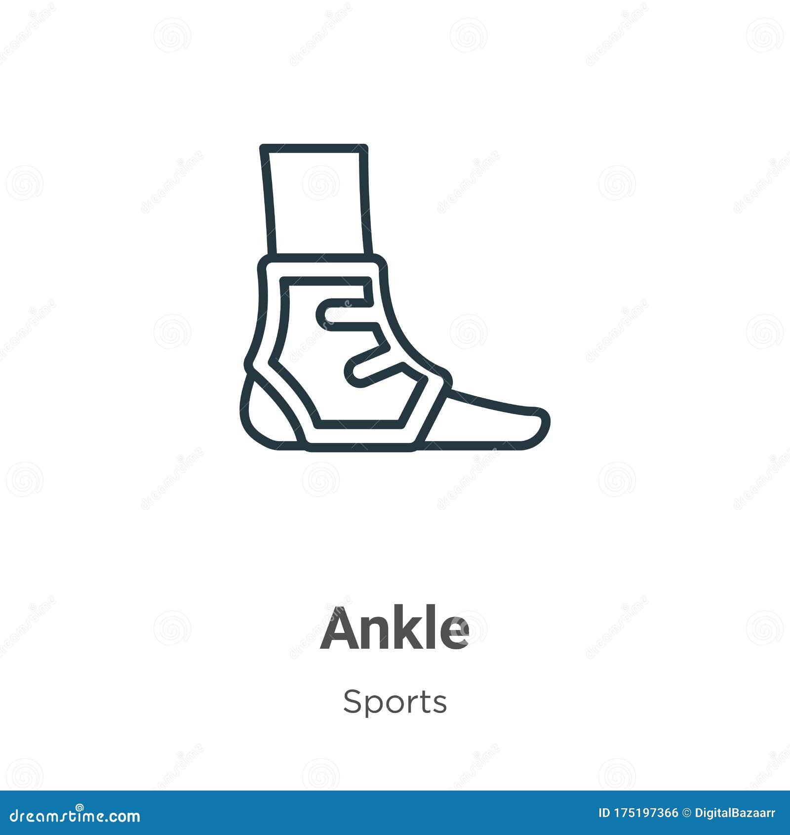 Ankle Outline Vector Icon. Thin Line Black Ankle Icon, Flat Vector ...