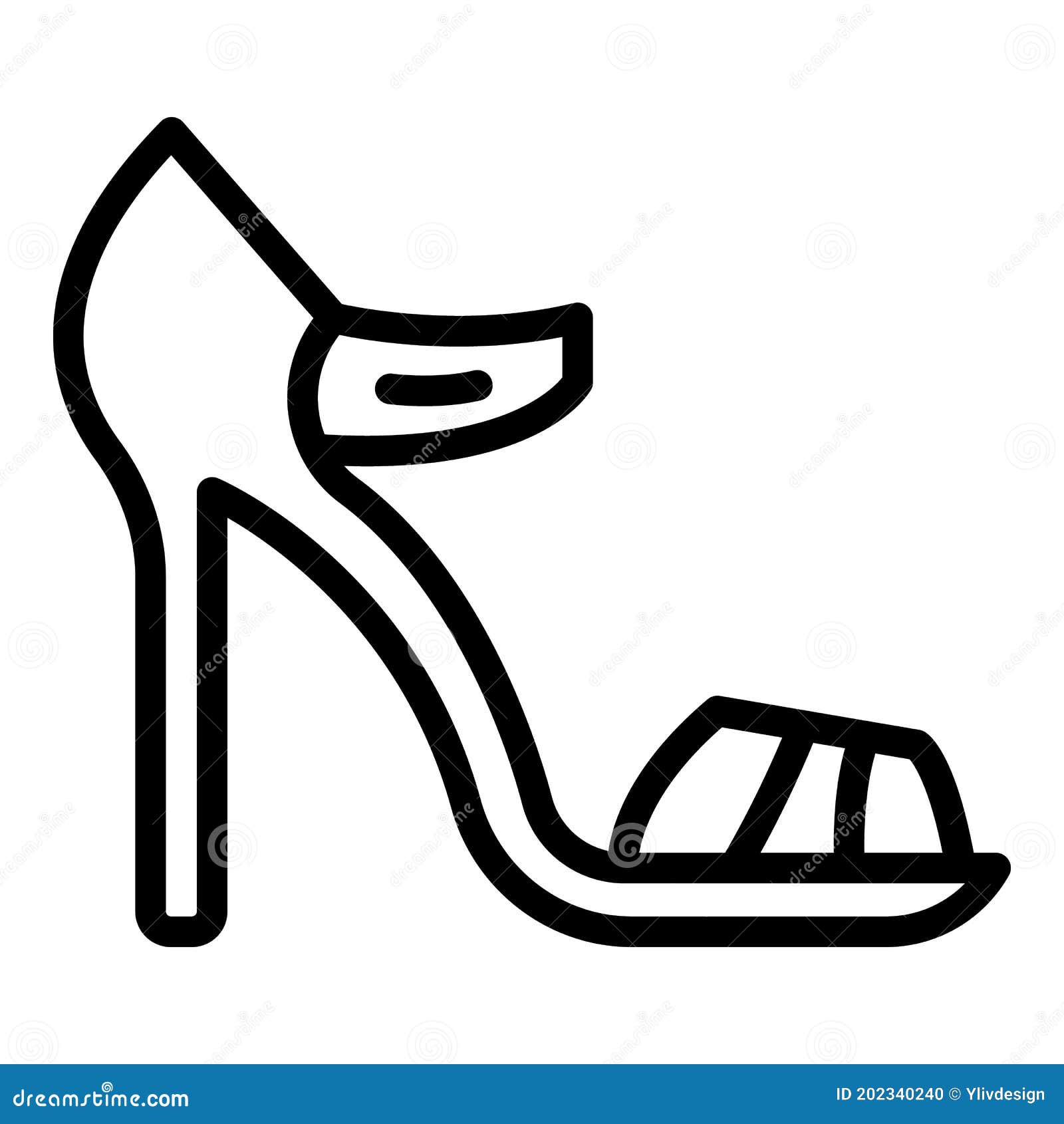 Ankle Sandals Icon, Outline Style Stock Vector - Illustration of high ...