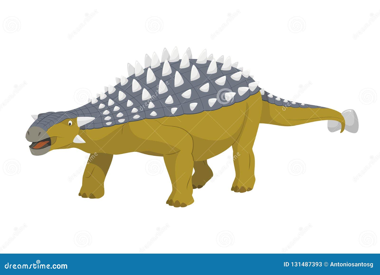 Ankylosaurus Vector Illustration Isolated in White Background Stock ...