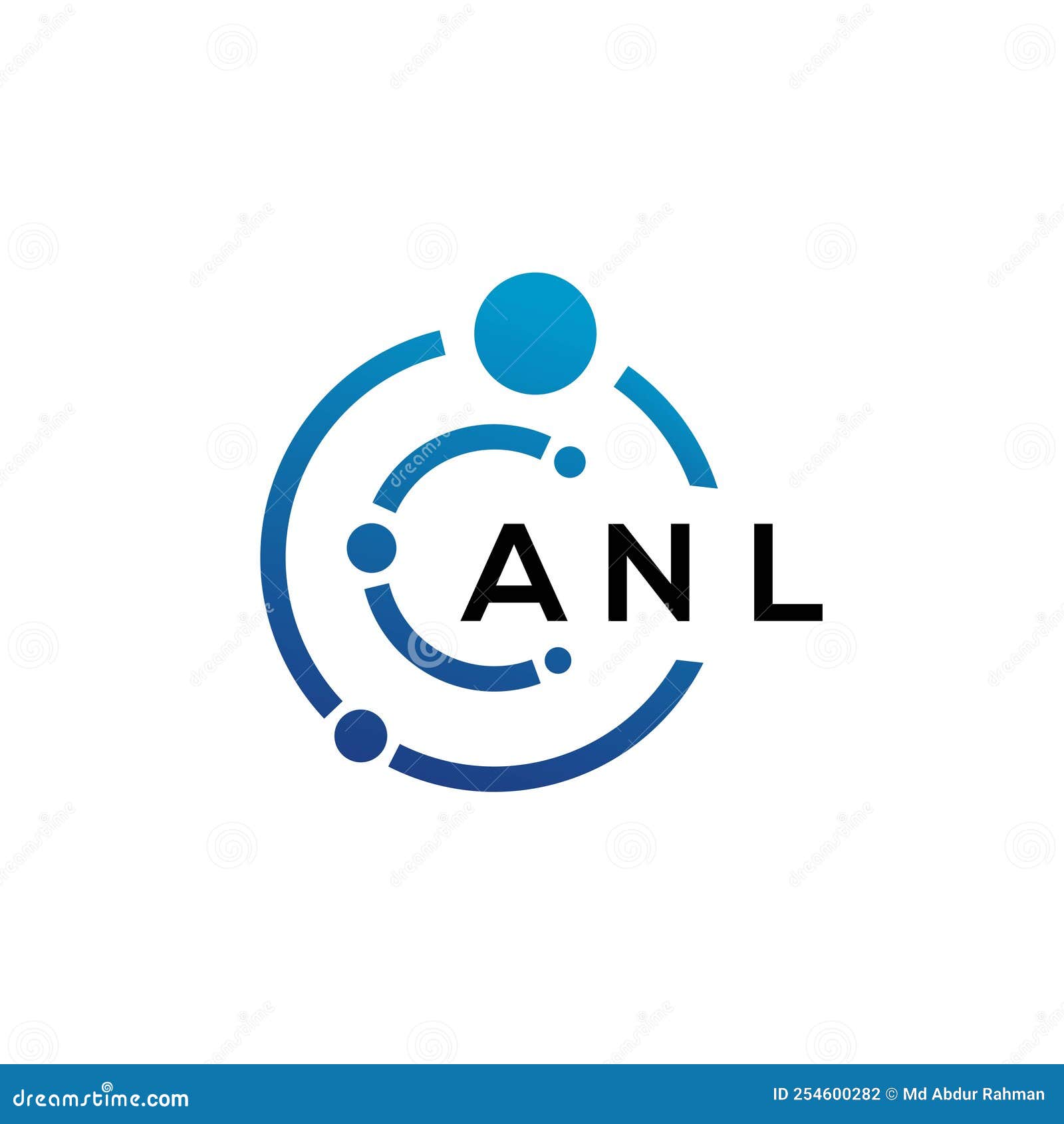 ANL Letter Logo Design on Black Background. ANL Creative Initials ...