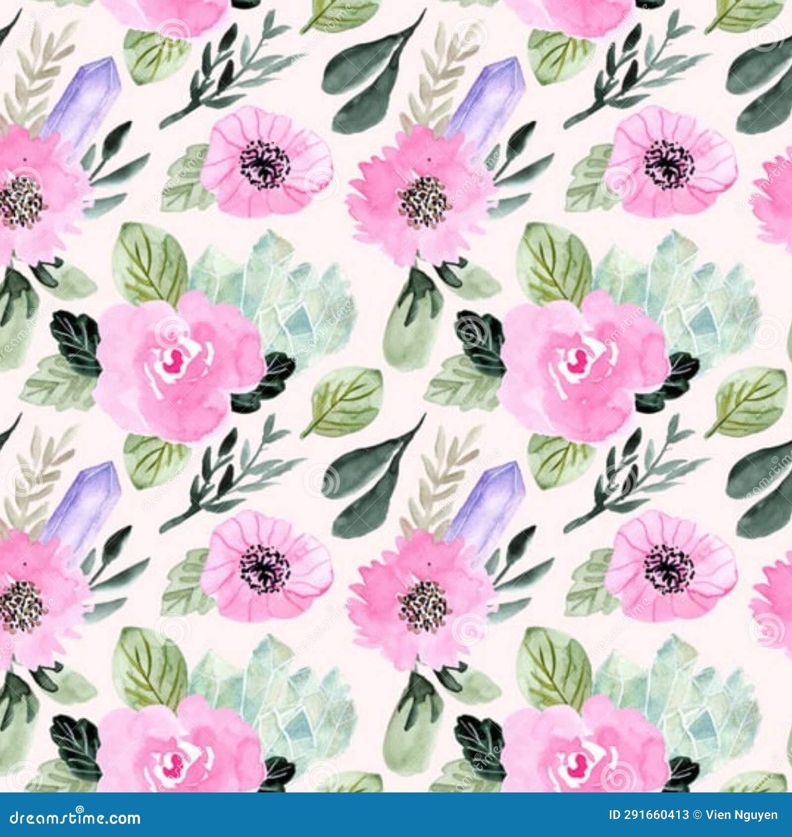 Floral Seamless Pattern 12x12 - 3 Stock Illustration - Illustration of ...