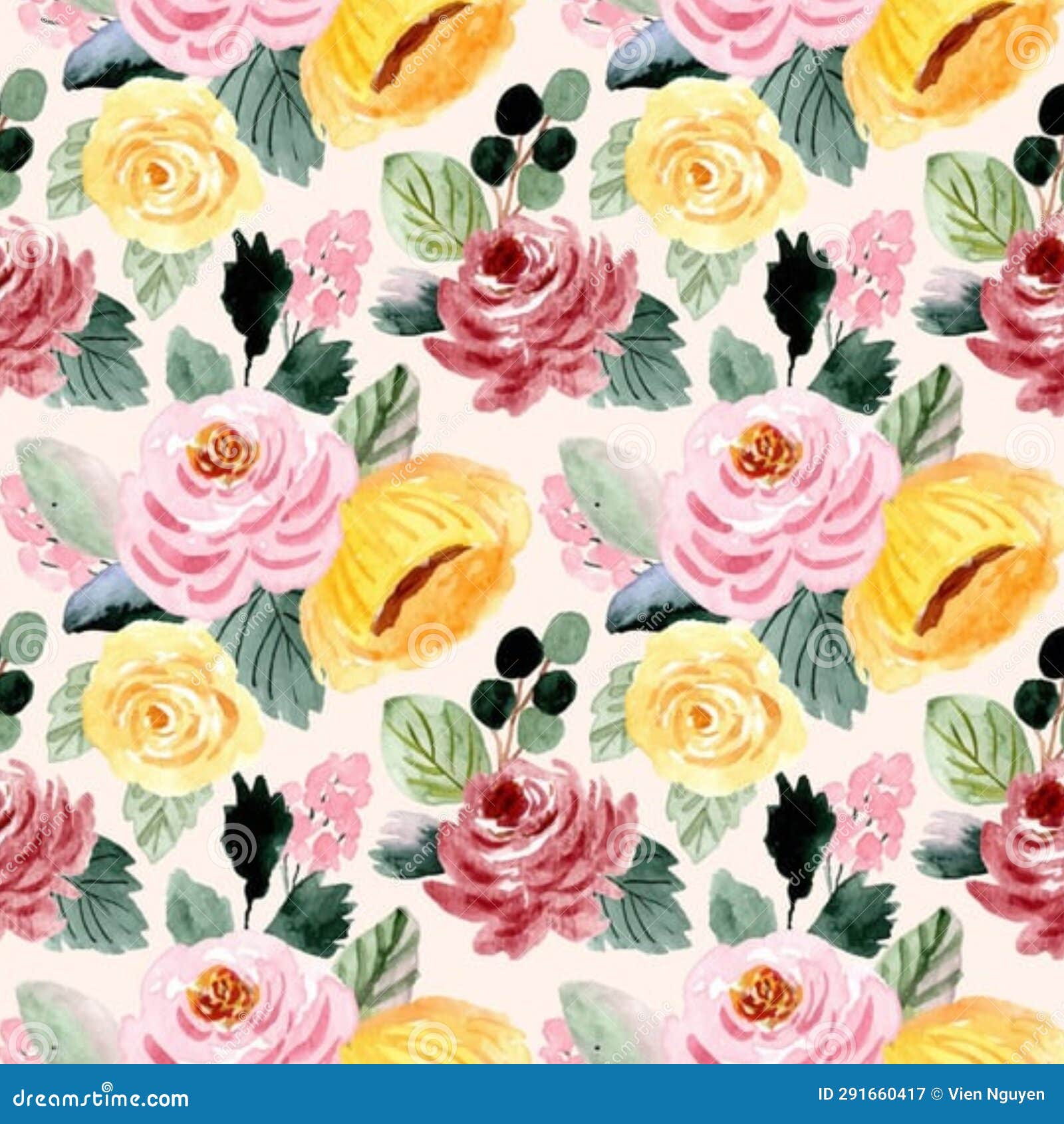 Floral Seamless Pattern 12x12 - 4 Stock Illustration - Illustration of ...