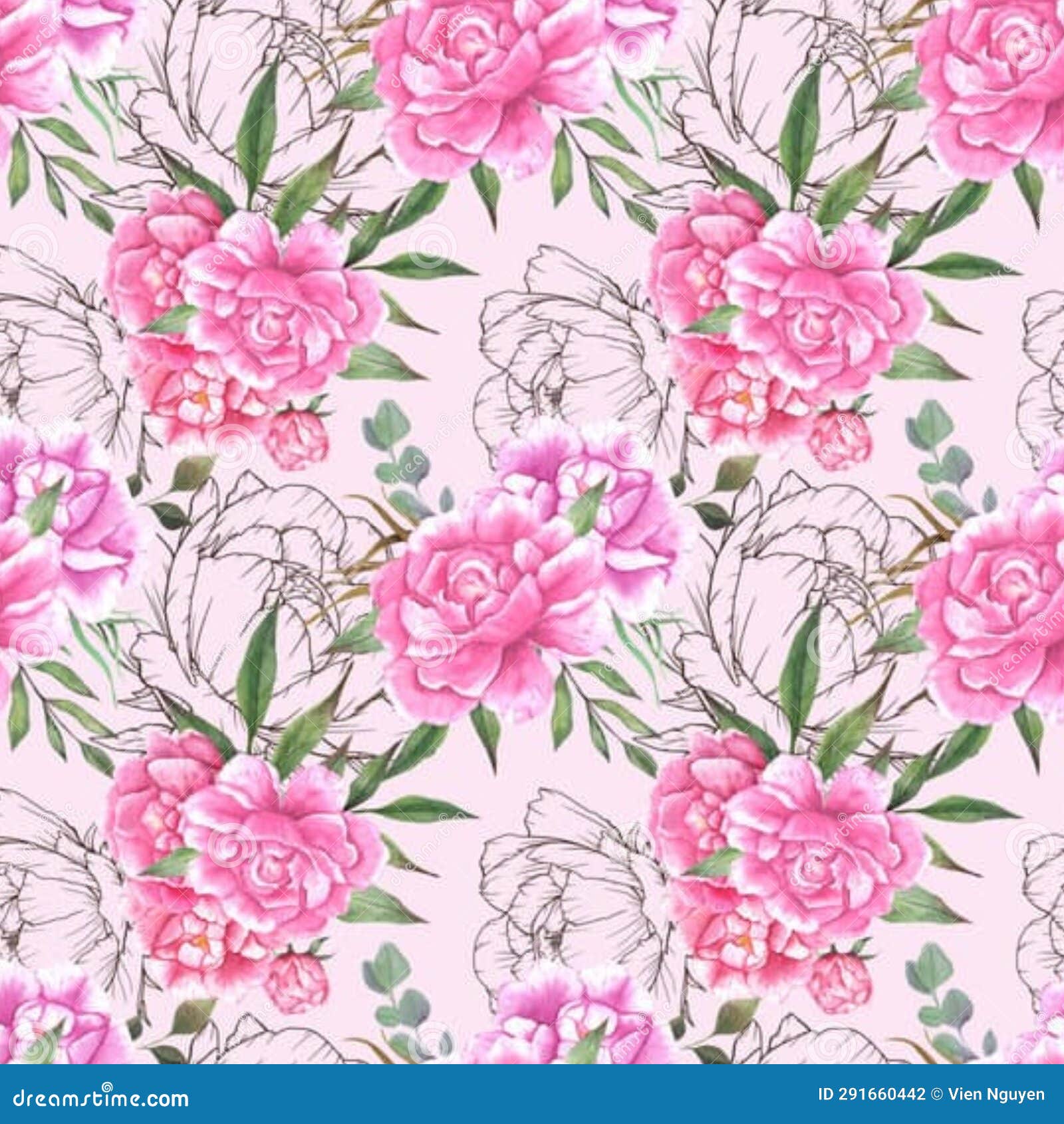 Floral Seamless Pattern 12x12 - 10 Stock Illustration - Illustration of ...