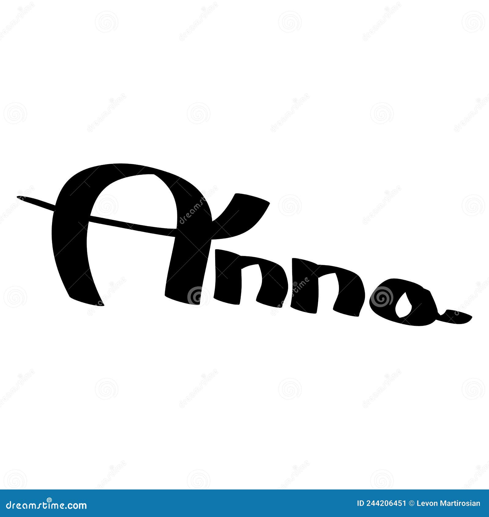 Anna Name Card With Lovely Pink Roses. Vector Illustration ...