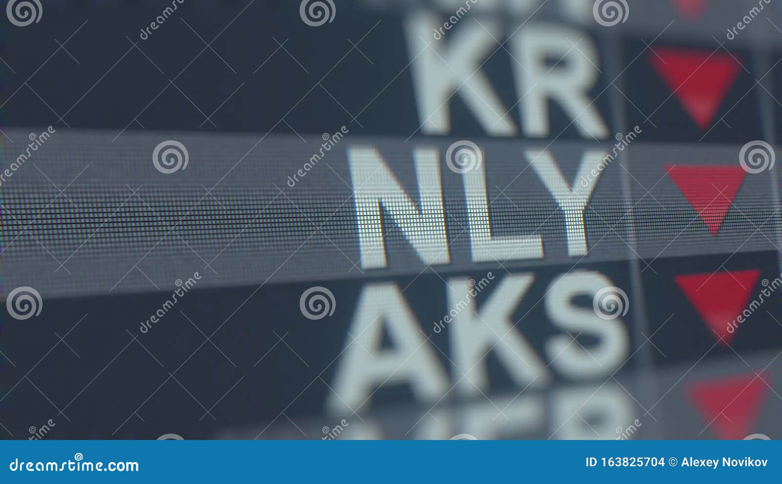 ANNALY CAPITAL MANAGEMENT NLY Stock Ticker with Decreasing Arrow ... ANNALY CAPITAL MANAGEMENT NLY Stock Ticker with Decreasing Arrow ...