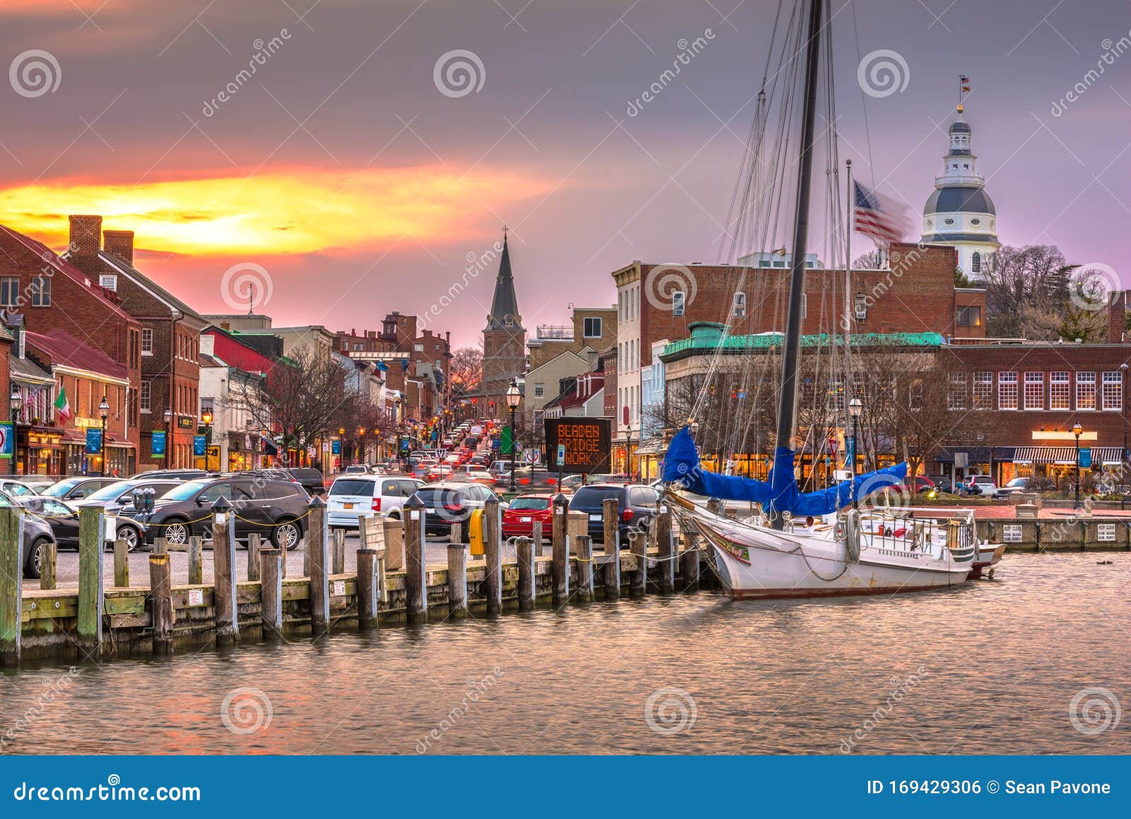 Annapolis, Maryland, USA from Annapolis Harbor Editorial Photo - Image ...