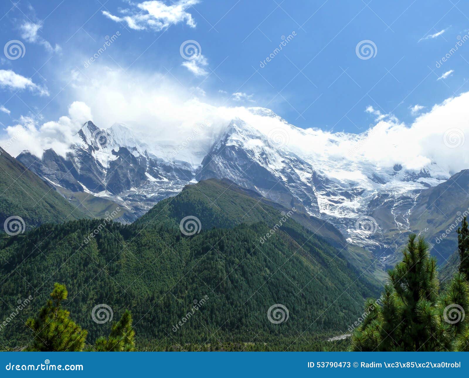 Annapurna 2 in the Clouds, Nepal Stock Image - Image of annapurna ...