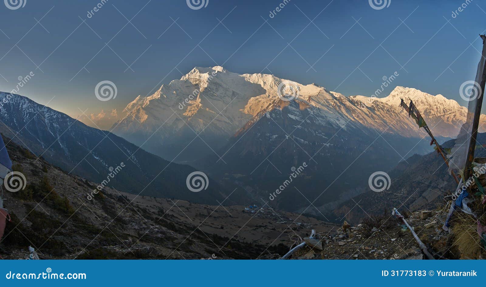 Annapurna II stock image. Image of morning, prayer, beauty - 31773183