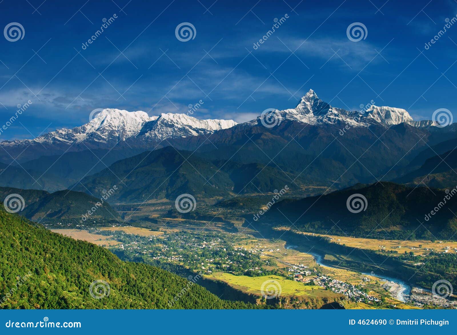 Annapurna massif stock photo. Image of daybreak, range - 4624690