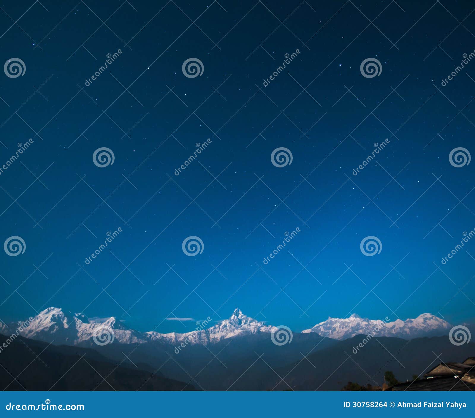 Annapurna Range with Fishtail Mountain Stock Photo - Image of distant ...