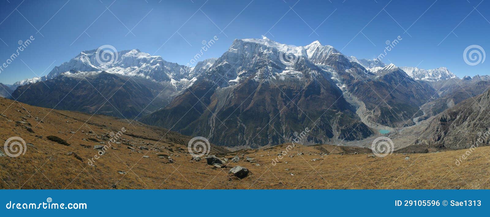 Annapurna ridge pano stock photo. Image of nepal, peak - 29105596