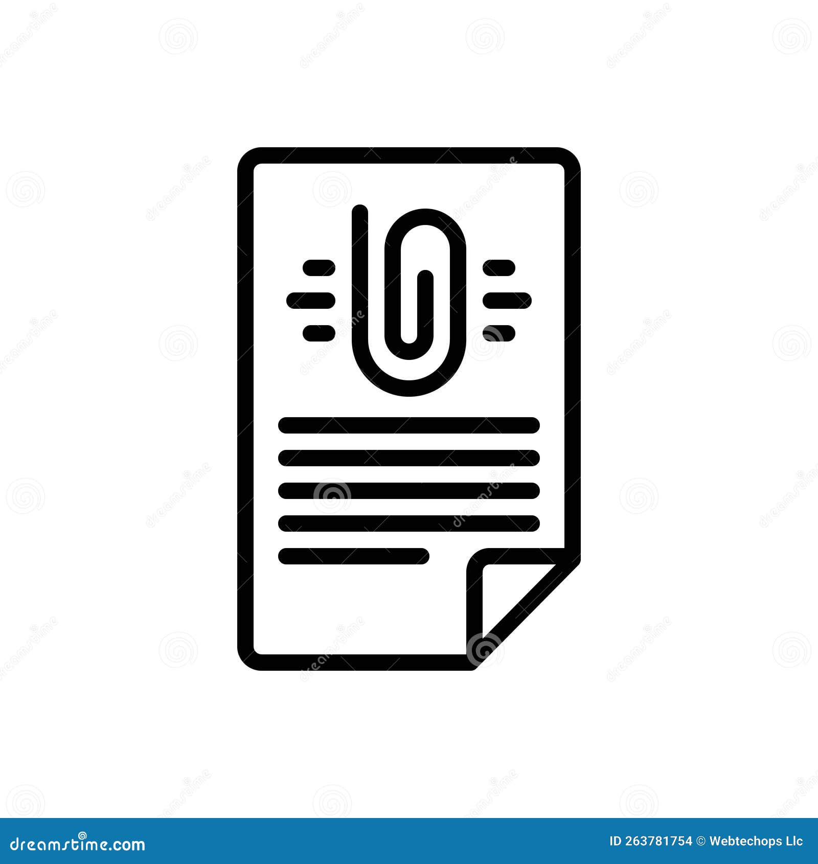 Black Line Icon for Annex, Paper and Attachment Stock Vector ...