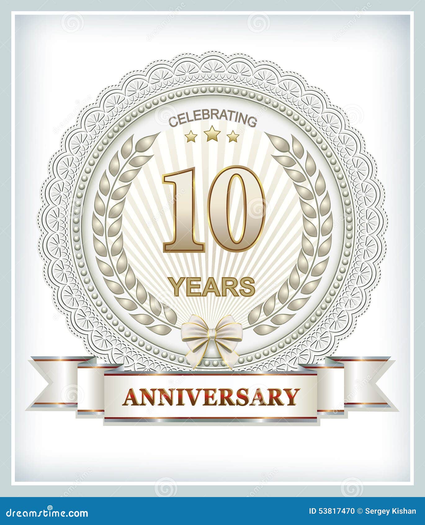 10 anni di anniversario illustrazione vettoriale. Illustrazione di età ...