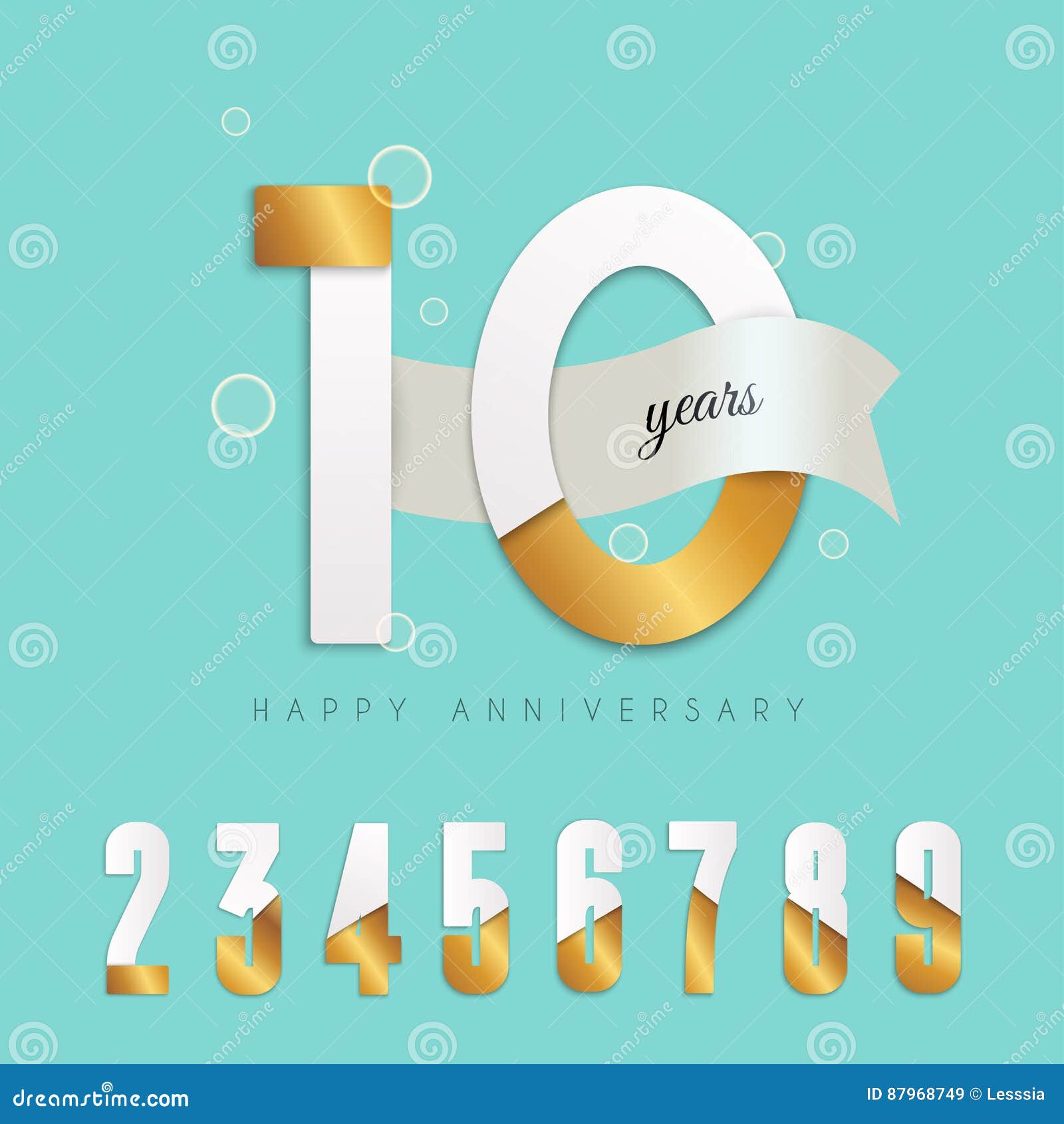 10 Anni Di Emblema Di Anniversario Illustrazione Vettoriale ...