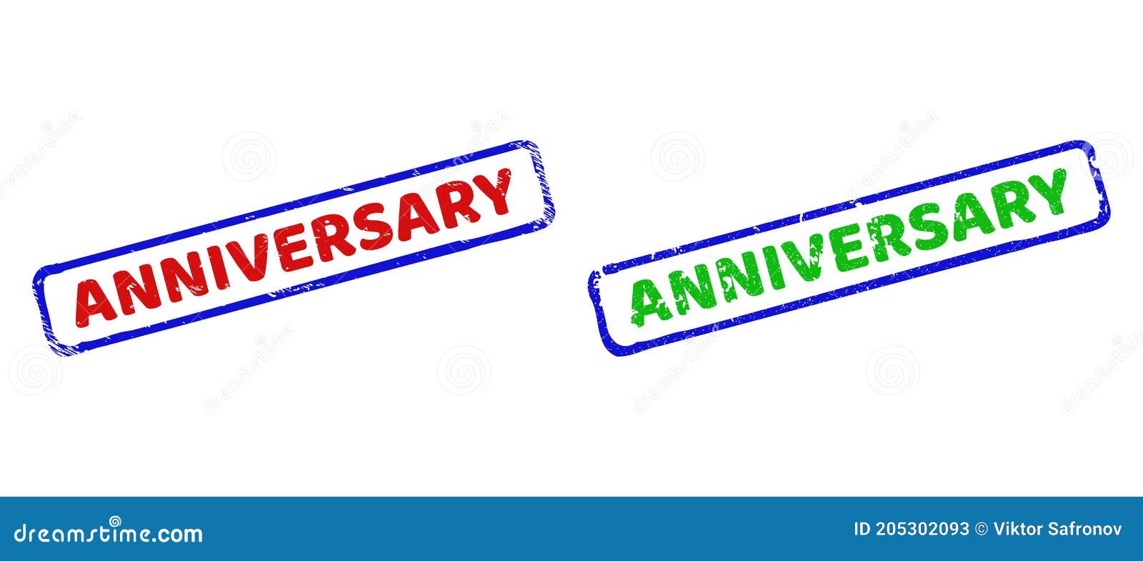 ANNIVERSARY Bicolor Rough Rectangular Watermarks with Unclean Textures ...