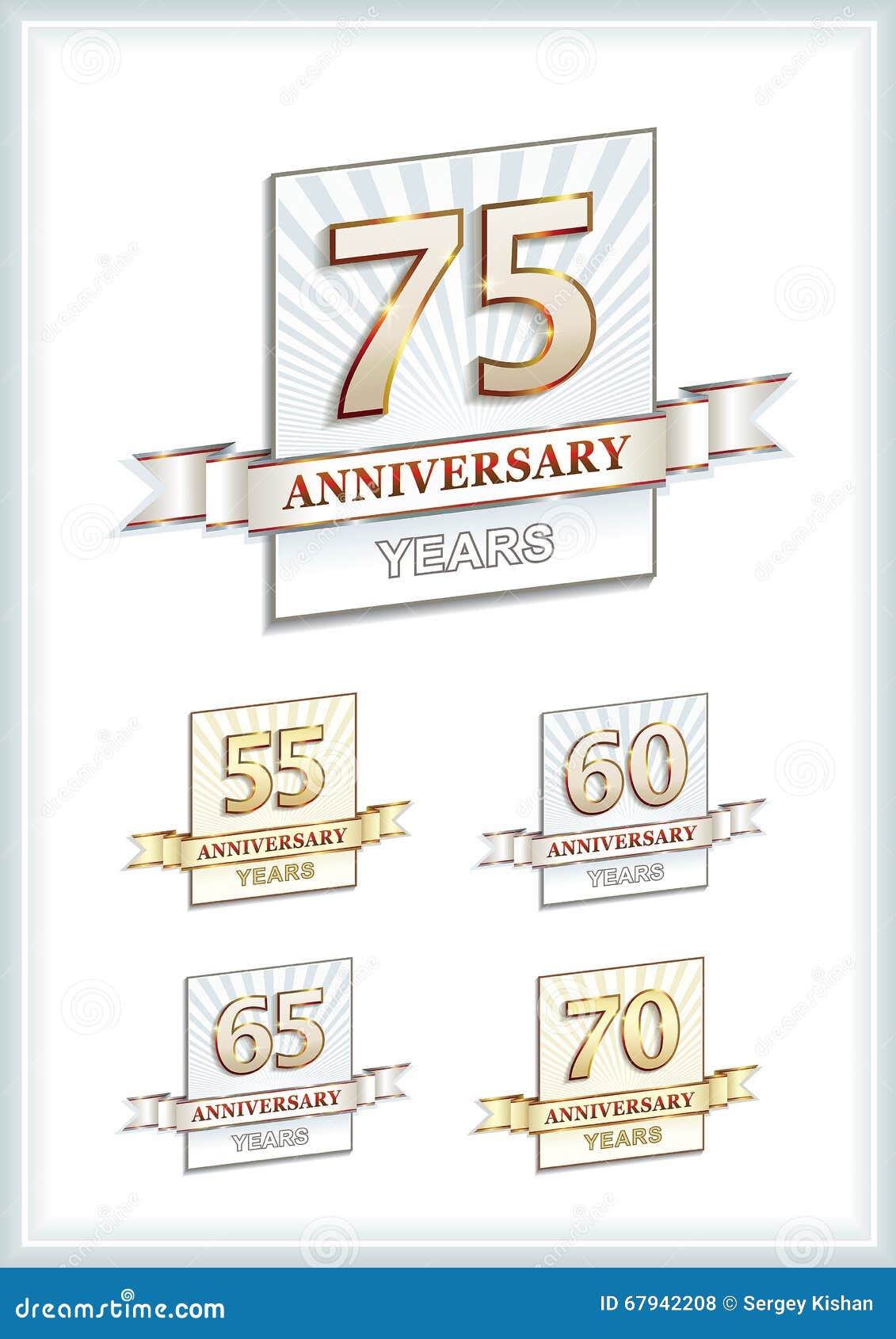 Anniversary card 75 years stock vector. Illustration of figure - 67942208