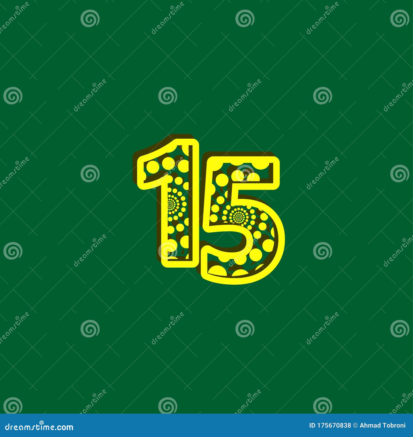 15 Anniversary Celebration Bubble Yellow Number Vector Template Design ...