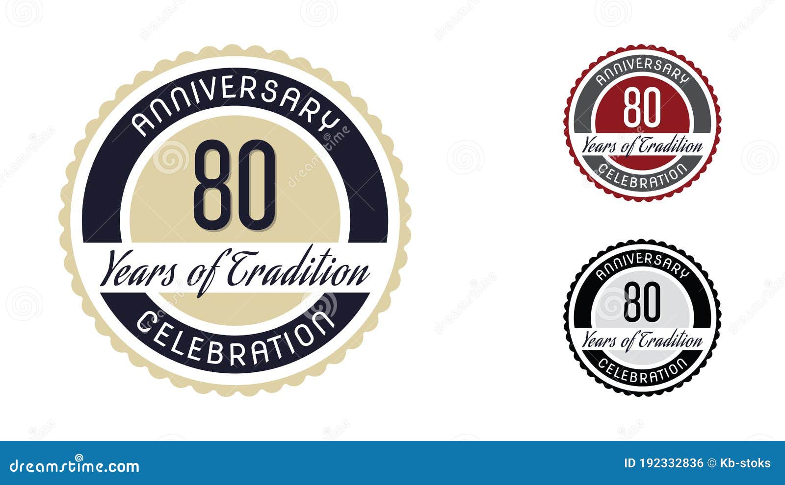 Anniversary Celebration Emblem 80th Years Eighty Years of Tradition ...