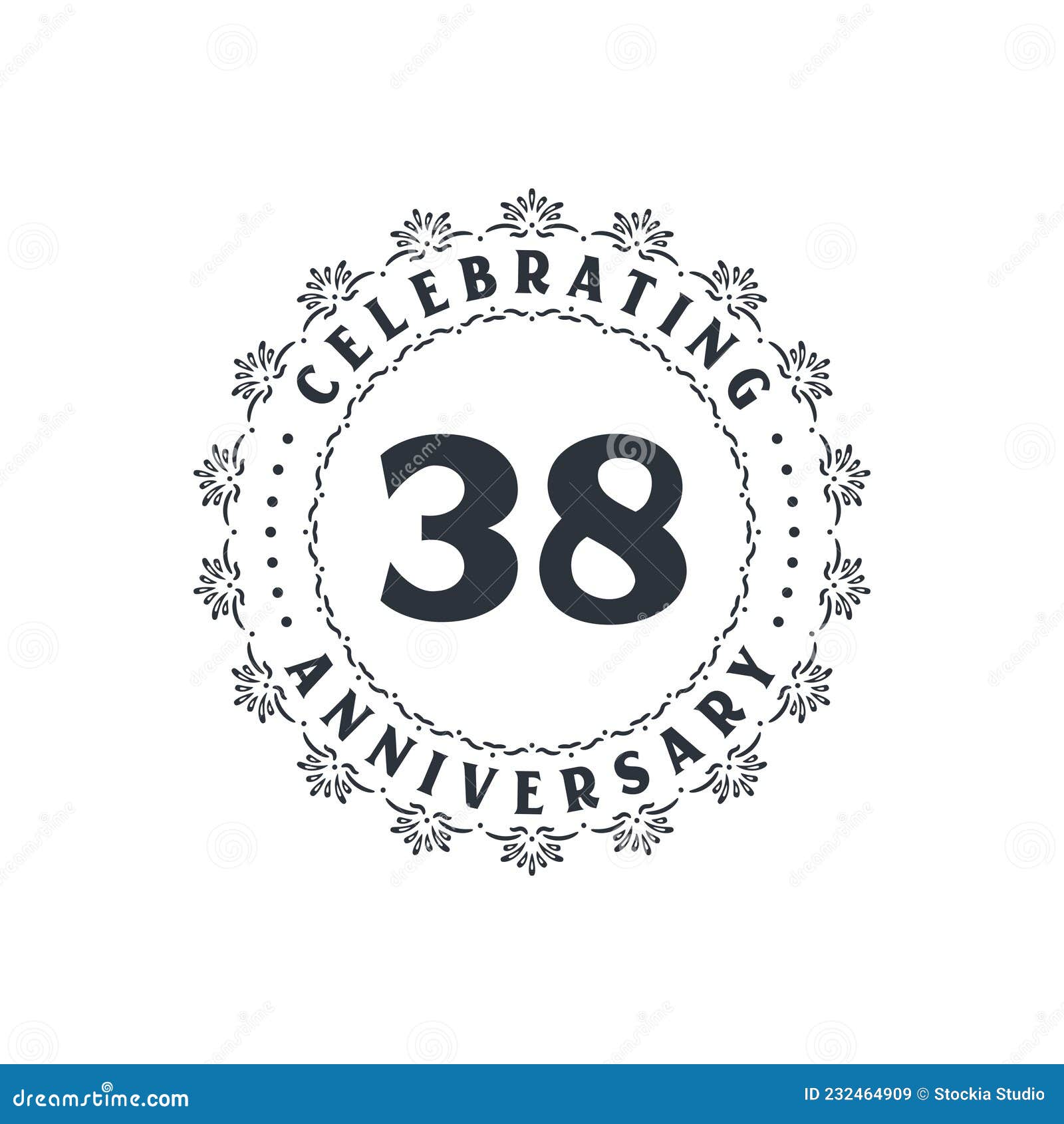 38 Anniversary Celebration, Greetings Card for 38 Years Anniversary ...