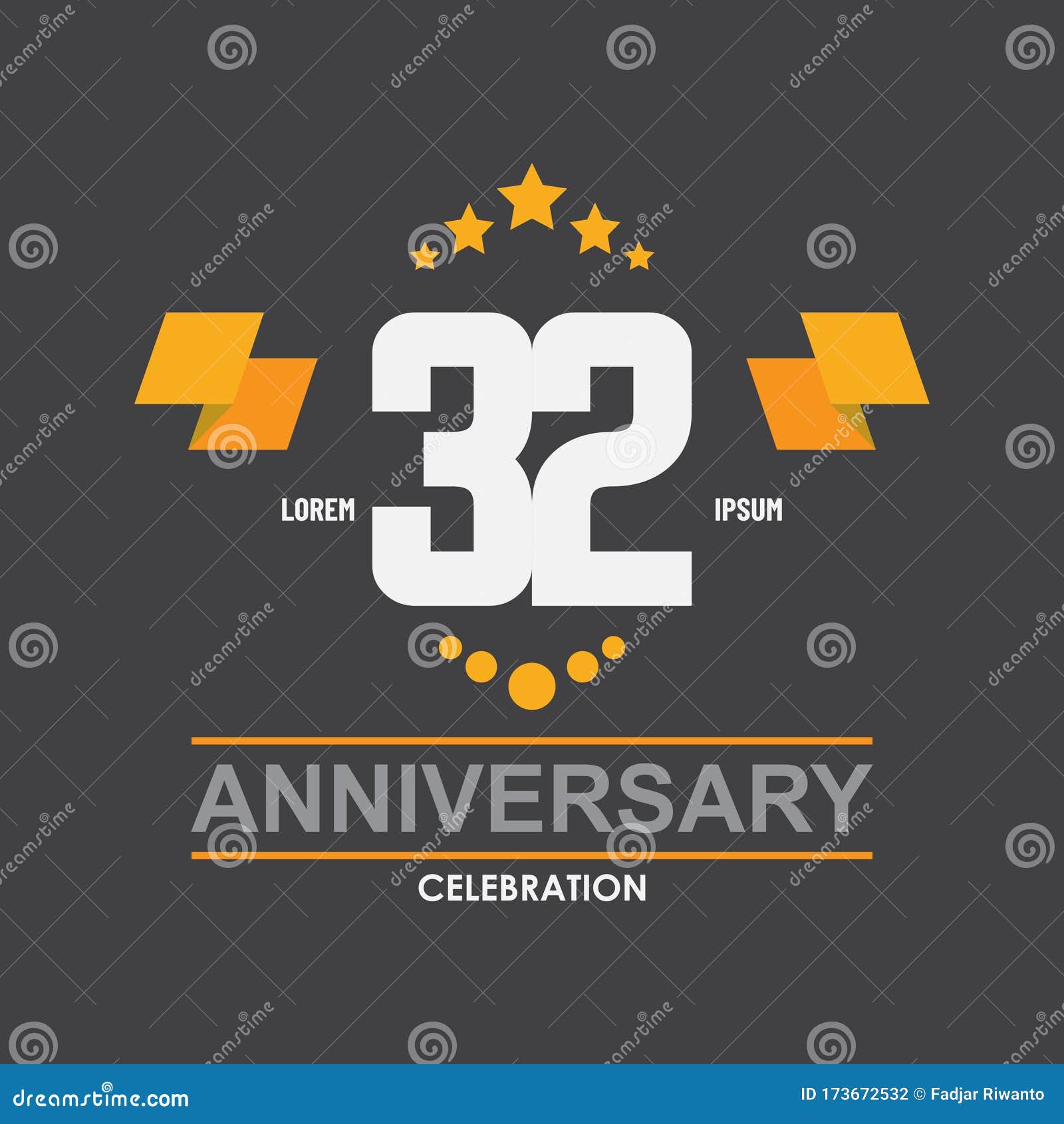32 Anniversary Celebration Vector Concept Template Design Stock Vector ...