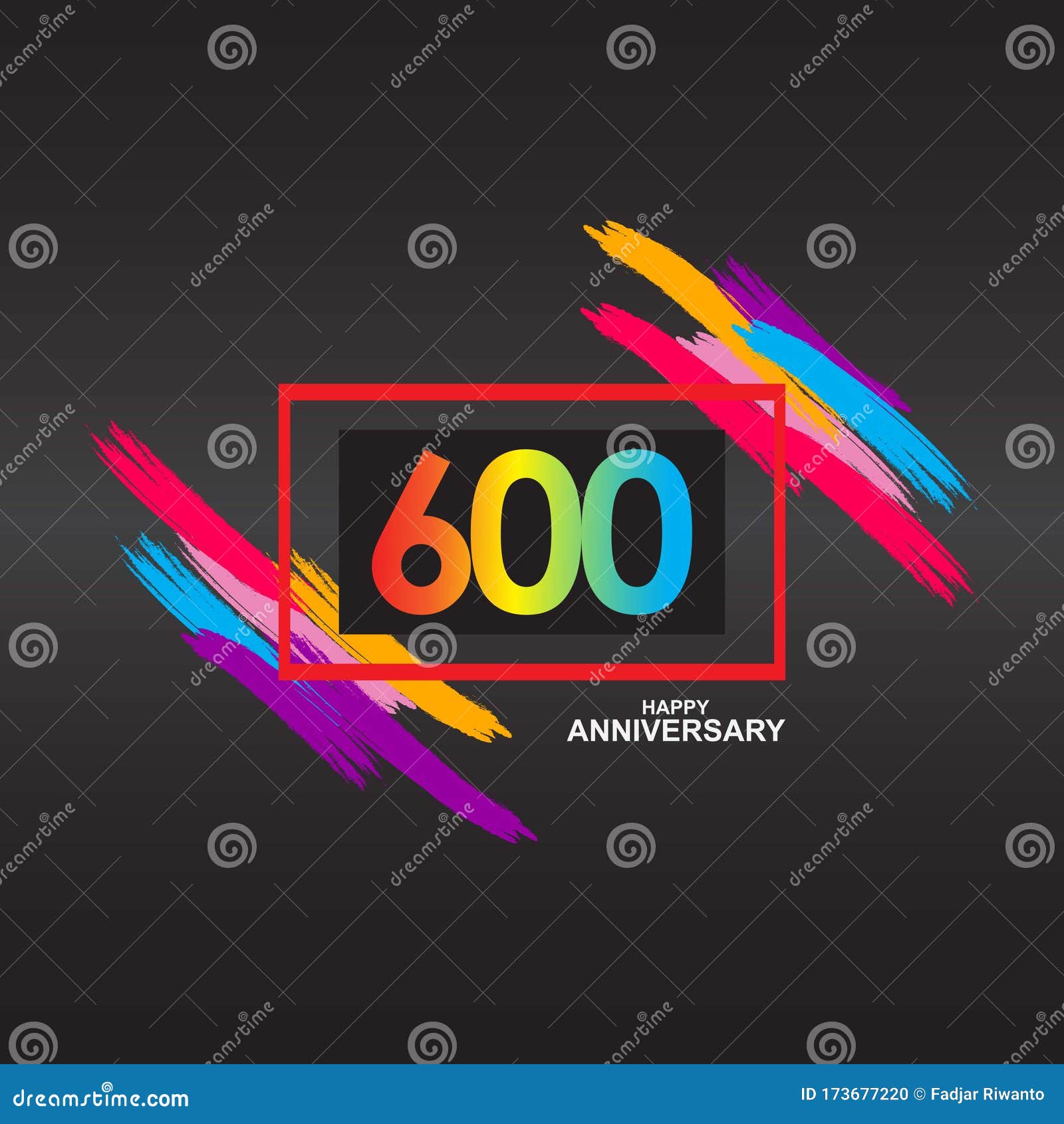 600 Anniversary Celebration Vector Concept Template Design Illustration ...