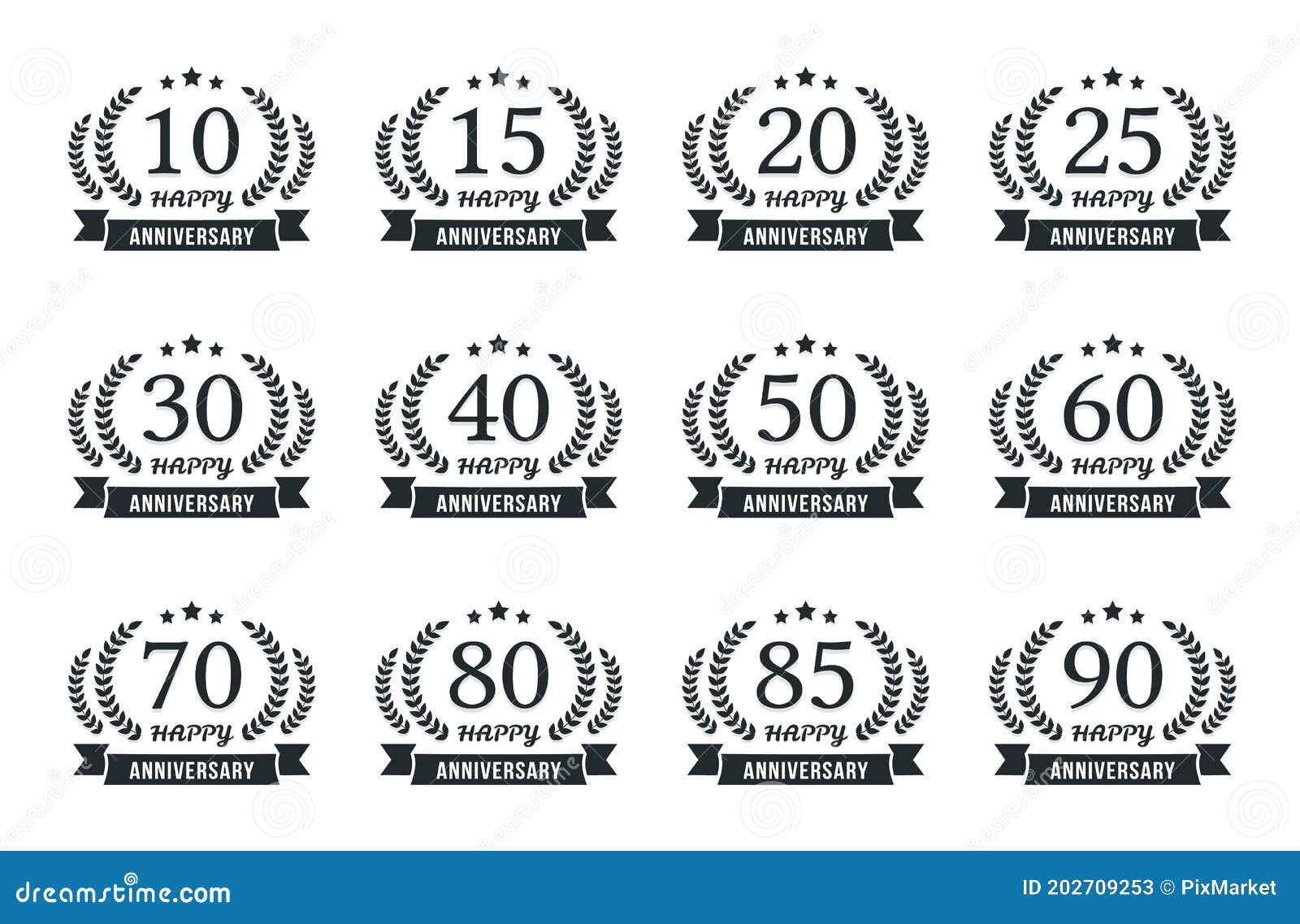 Anniversary Emblems stock vector. Illustration of celebration - 202709253