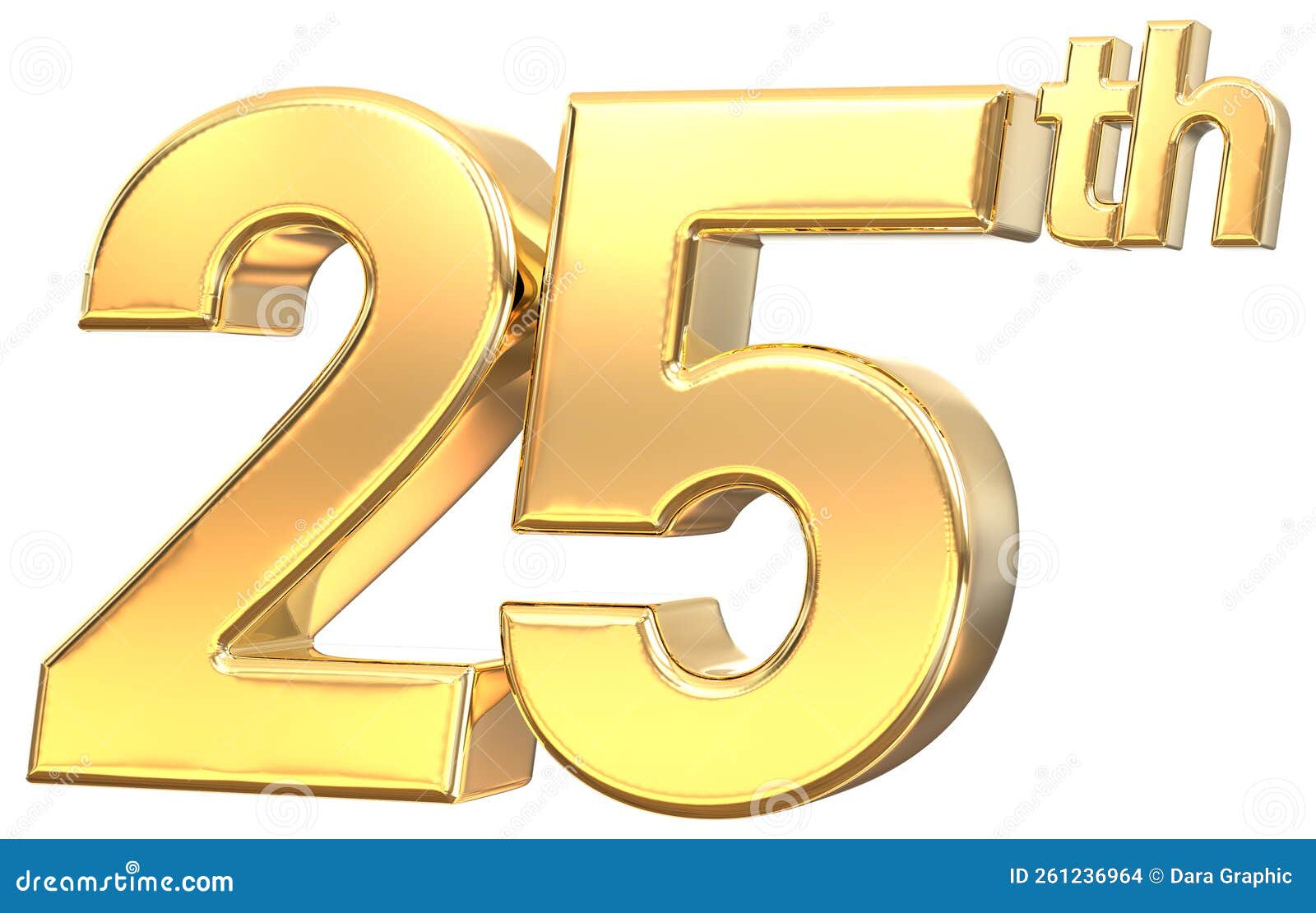 Anniversary gold 3d render stock photo. Illustration of number - 261236964