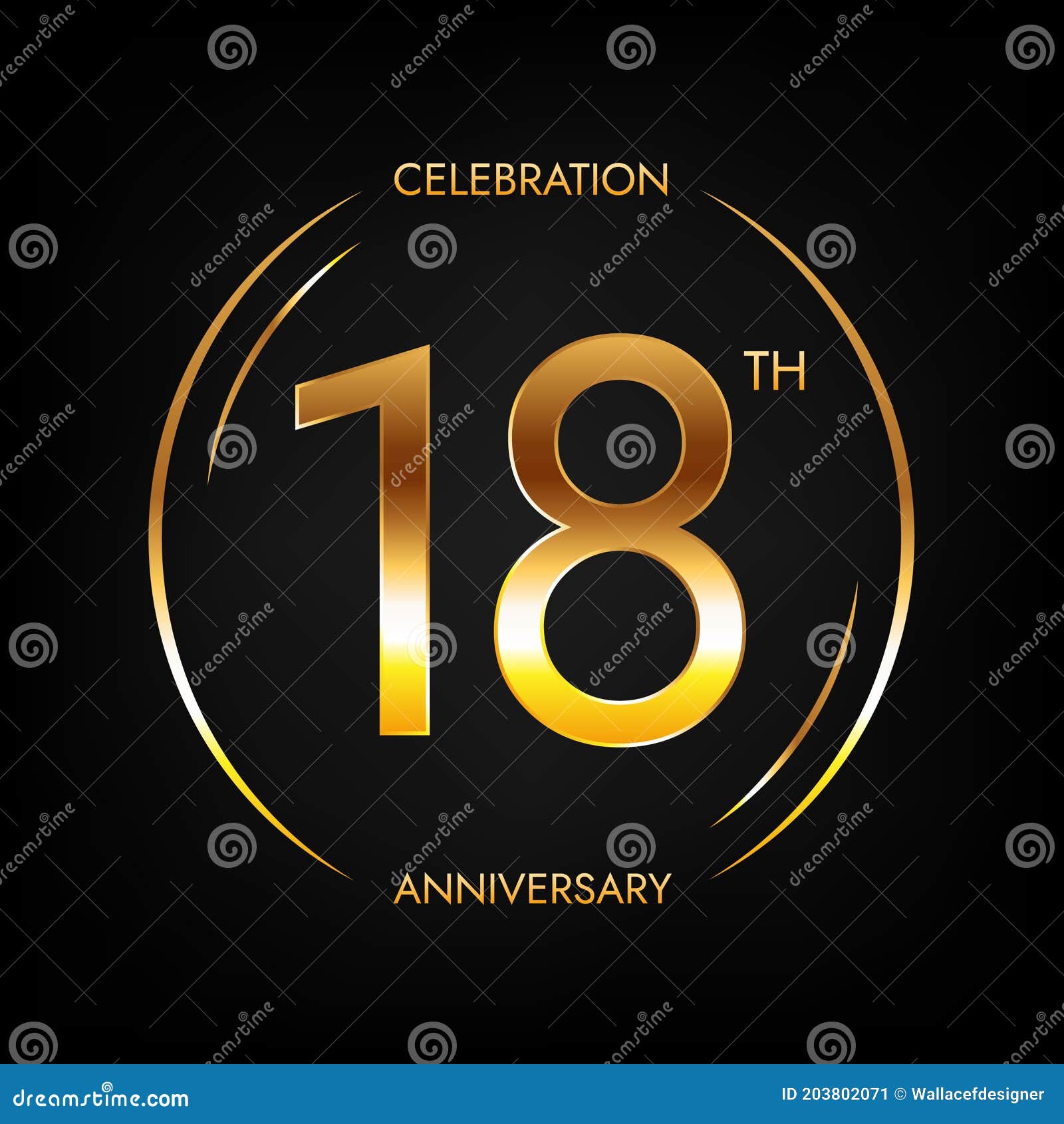 18th Anniversary, Party Poster, Banner And Invitation Cartoon Vector ...