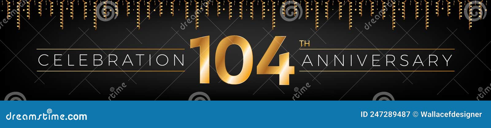 104th Anniversary. Golden And Silver Lines Vector. | CartoonDealer.com ...