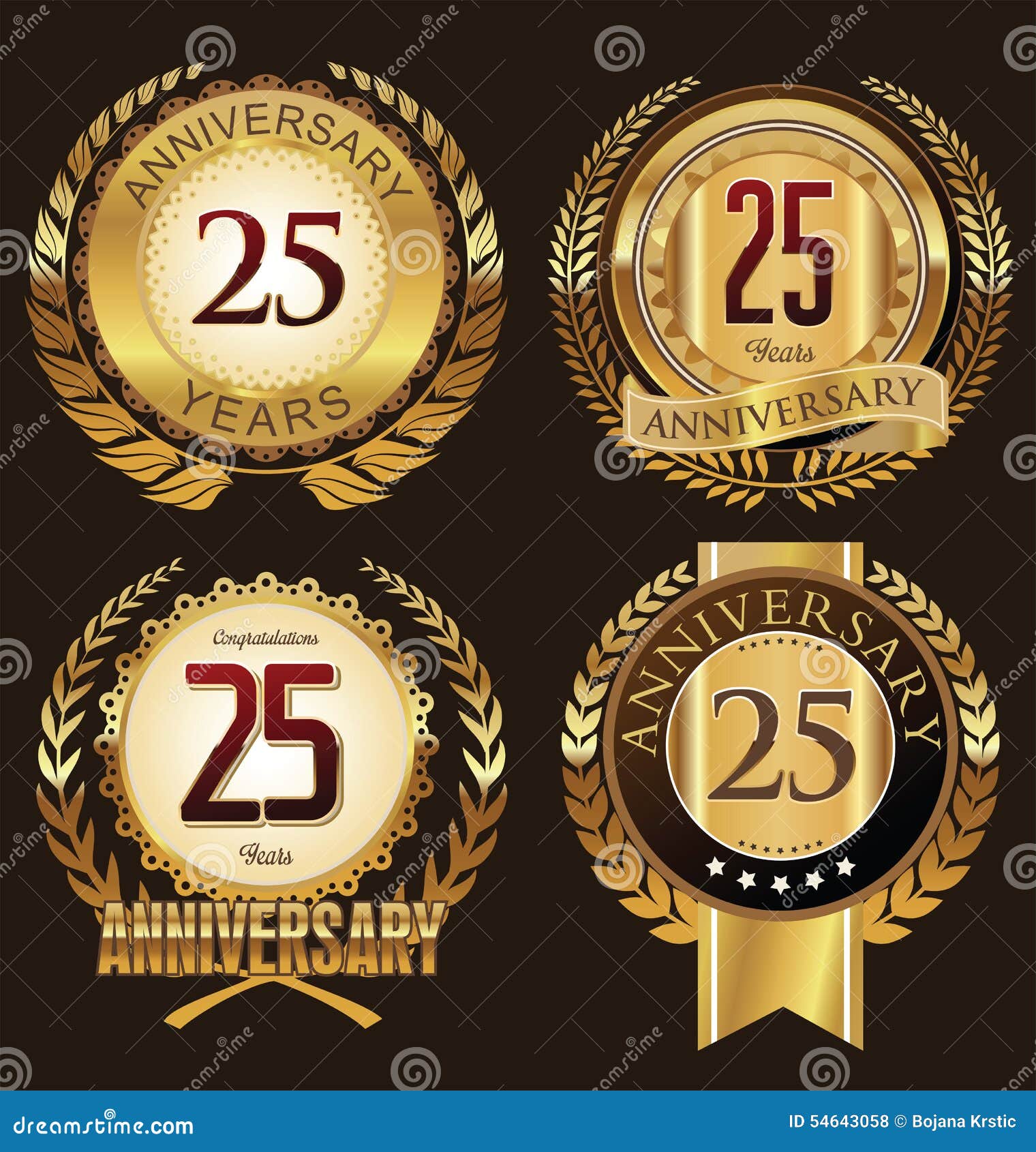 Golden TV Labels Cartoon Vector | CartoonDealer.com #65075641