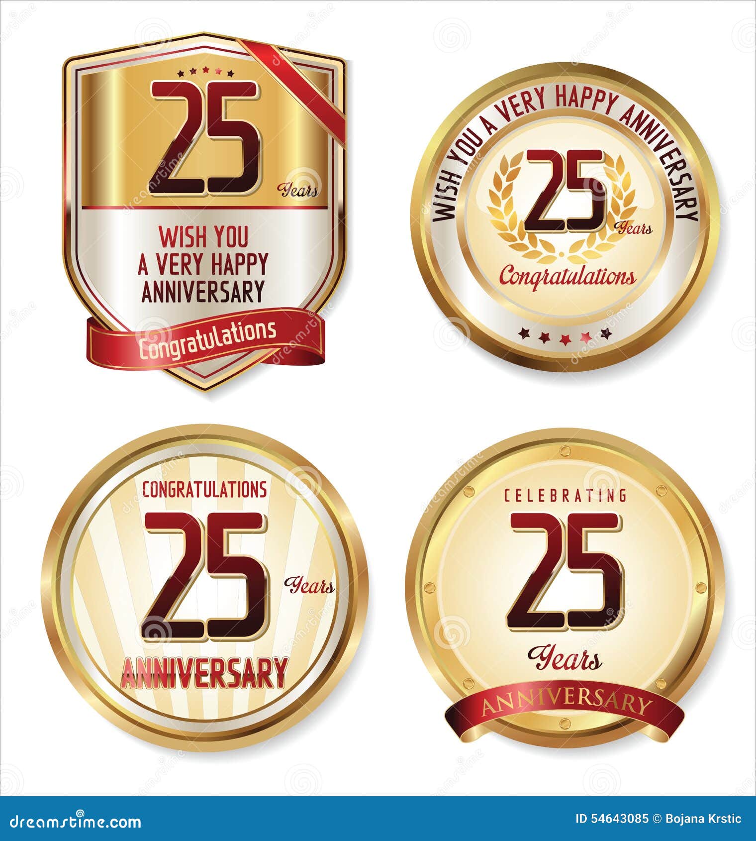 Golden TV Labels Vector Illustration | CartoonDealer.com #163951168