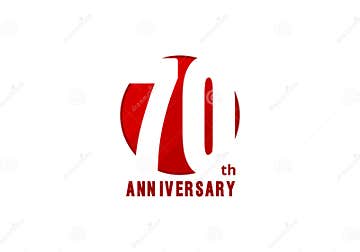 70 Years Anniversary Vector Logo Template with Red Color, 70th Birthday ...