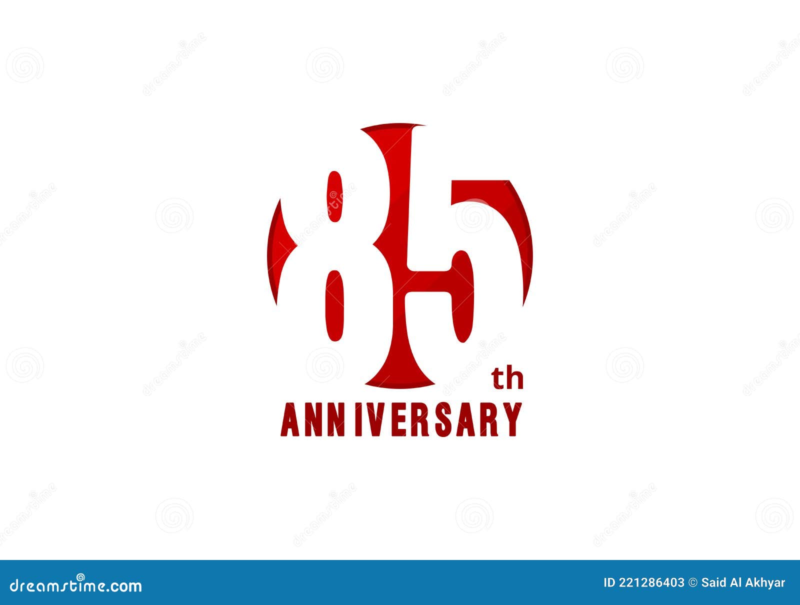 85 Years Anniversary Vector Logo Template with Red Color, 85th Birthday ...