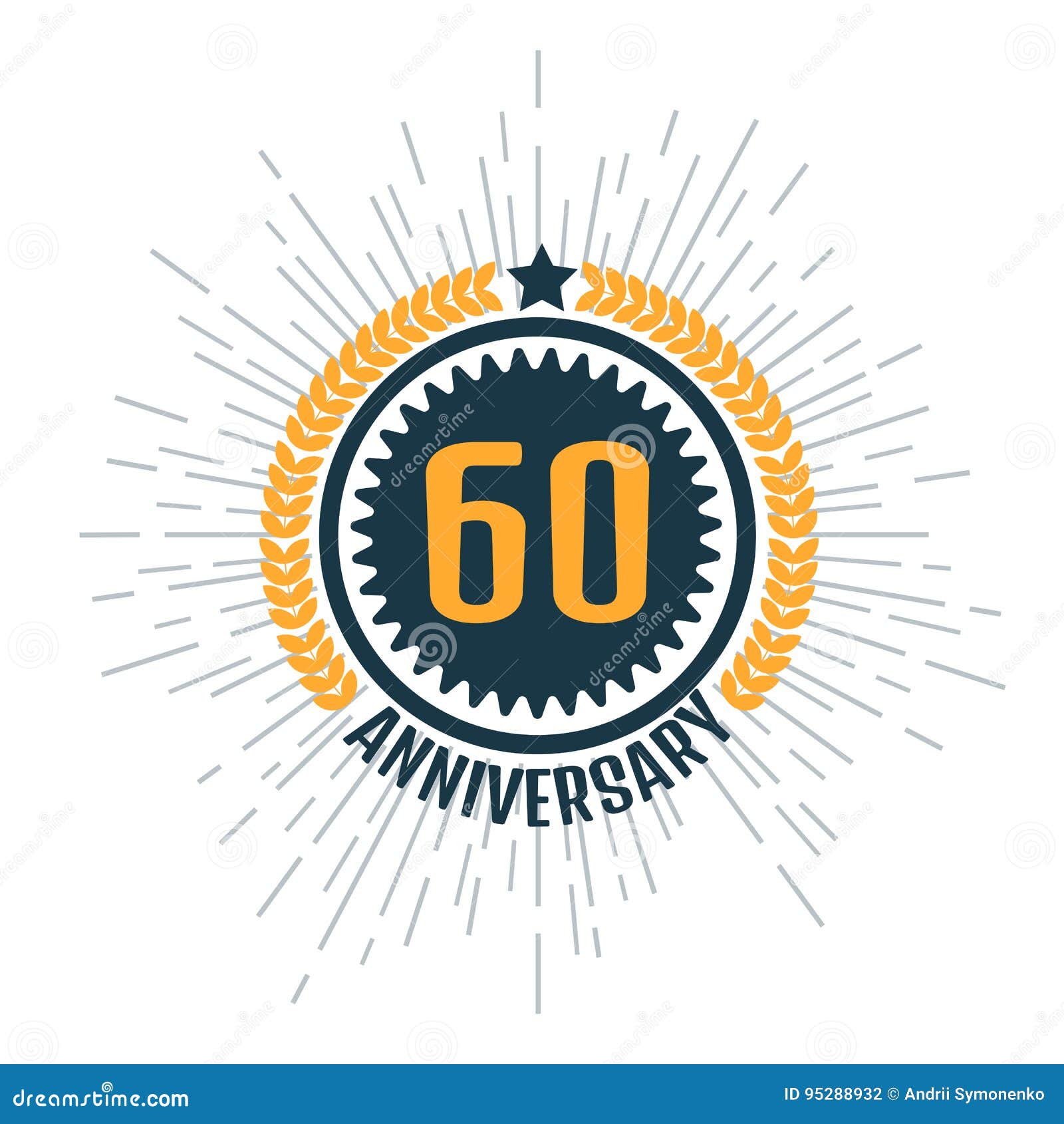 Anniversary Logo 60th. Anniversary 60. Vector Illustration Stock Vector ...