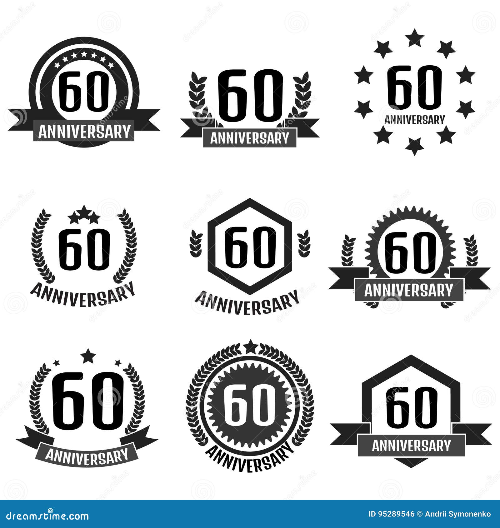 Anniversary Logo 60th. Anniversary 60. Vector Illustration Stock Vector ...