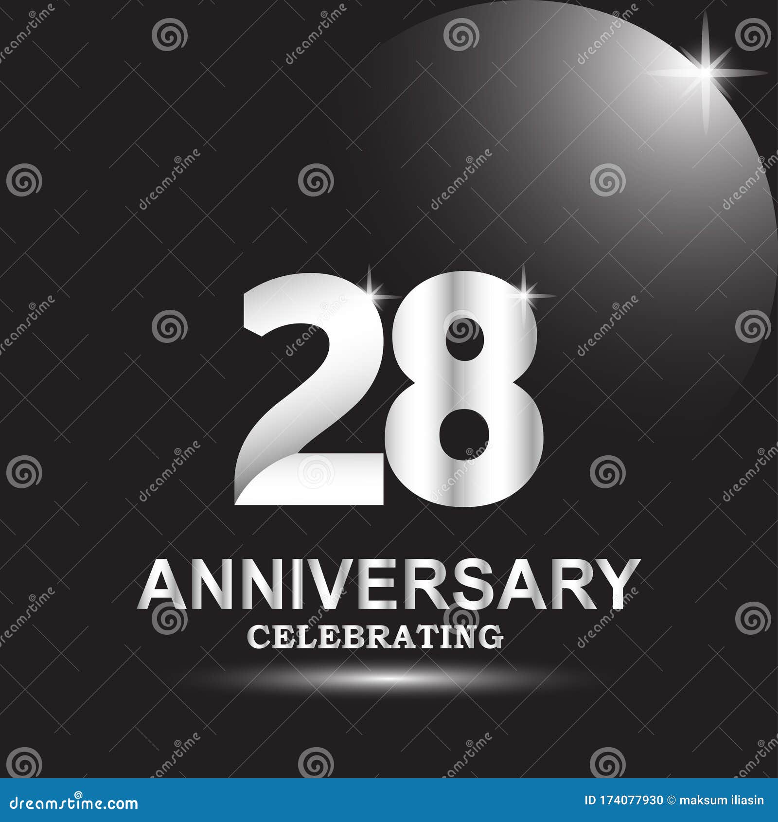 28 Anniversary Logo Vector Template. Design for Banner, Greeting Cards ...